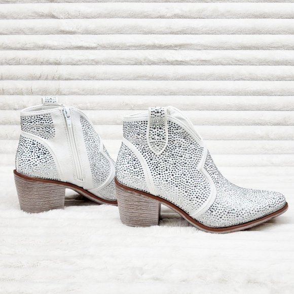 Pierre Dumas | Shoes | Wild Ones White Glamour Cowboy Rhinestone ...